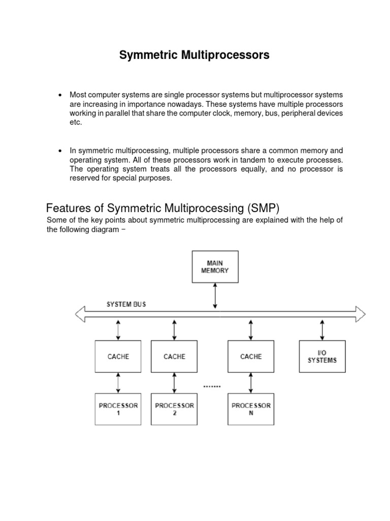 Symmetric Multiprocessors: Features of Symmetric Multiprocessing (SMP) | PDF | Central ...