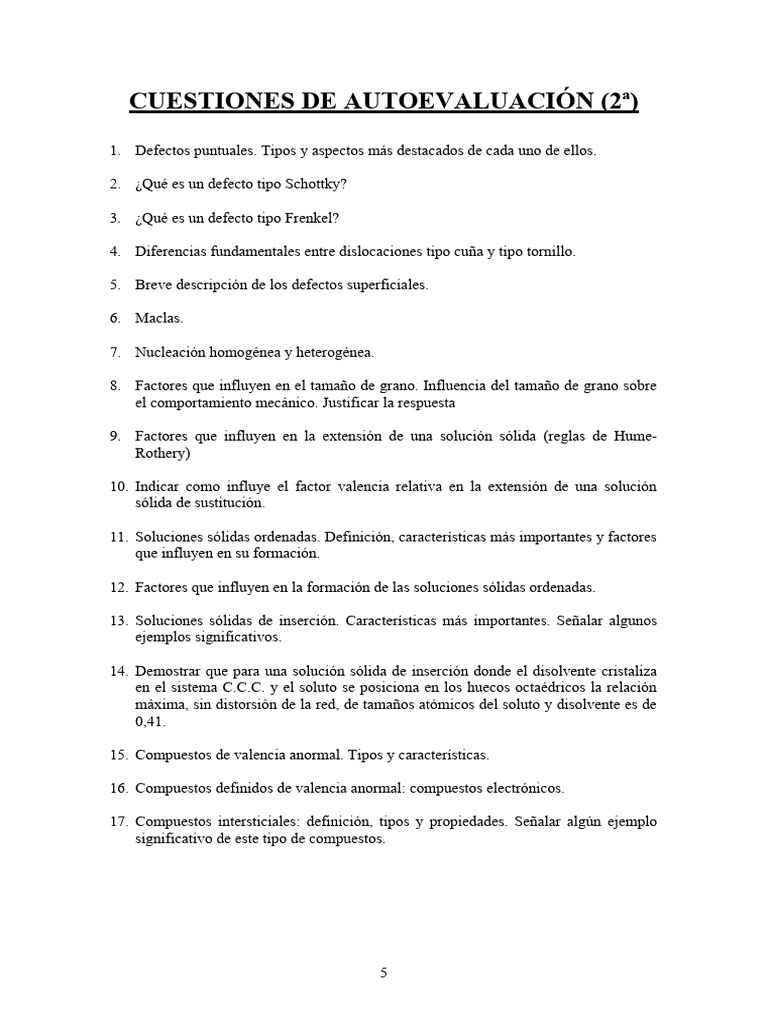 CUESTIONES DE AUTOEVALUACIÓN2 | PDF