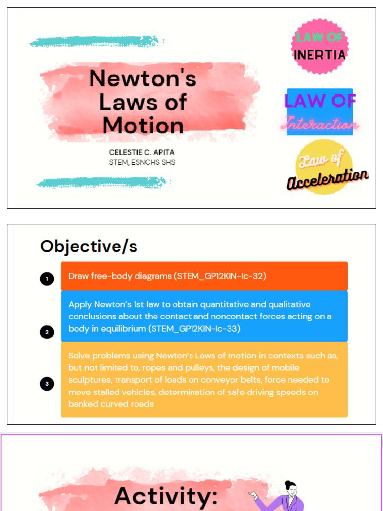 1st Law of Motion | PDF | Force | Newton's Laws Of Motion