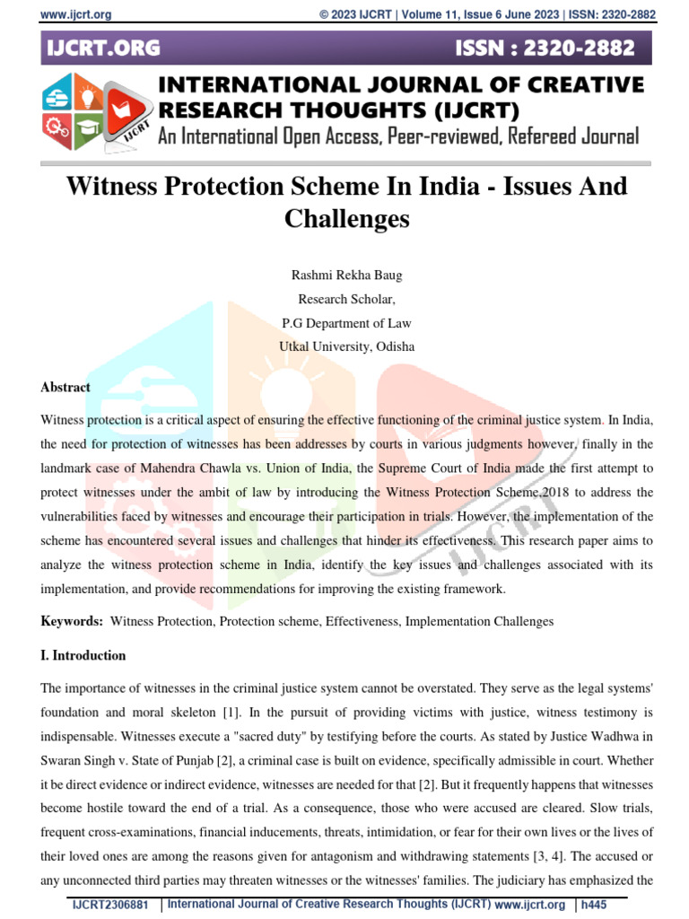 IJCRT2306881 | PDF | Witness | Police