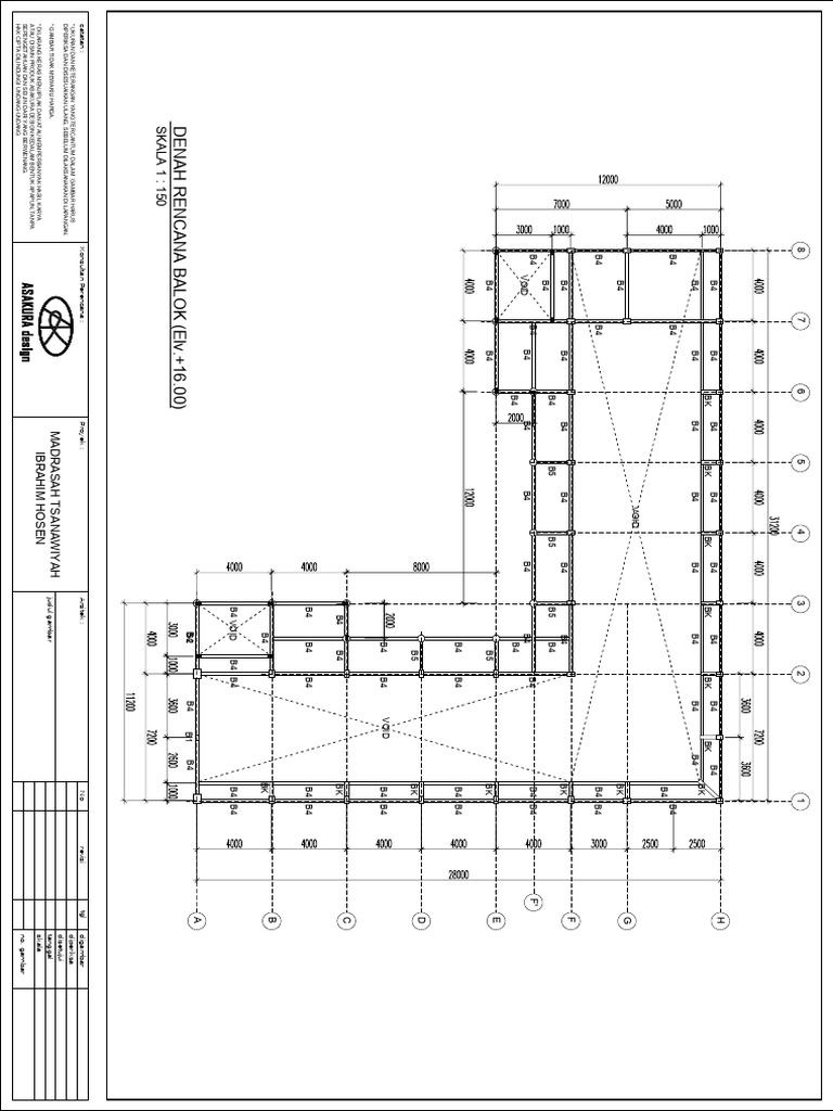 Denah Rencana Balok El 16M | PDF