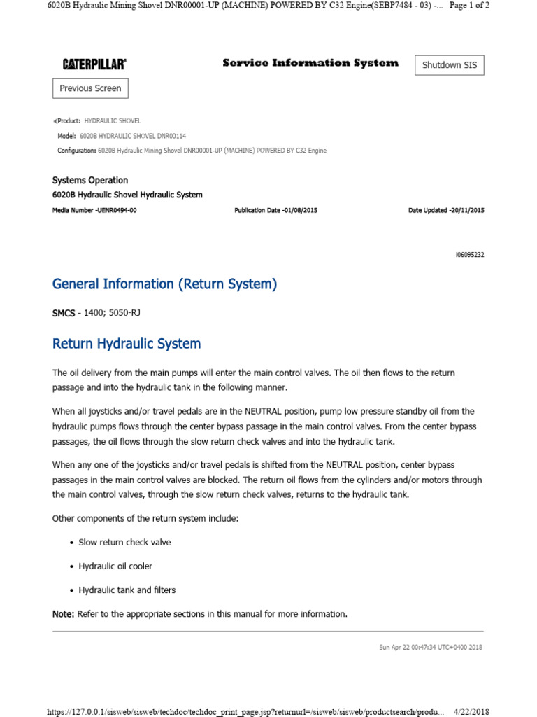 Return Hyd System | PDF