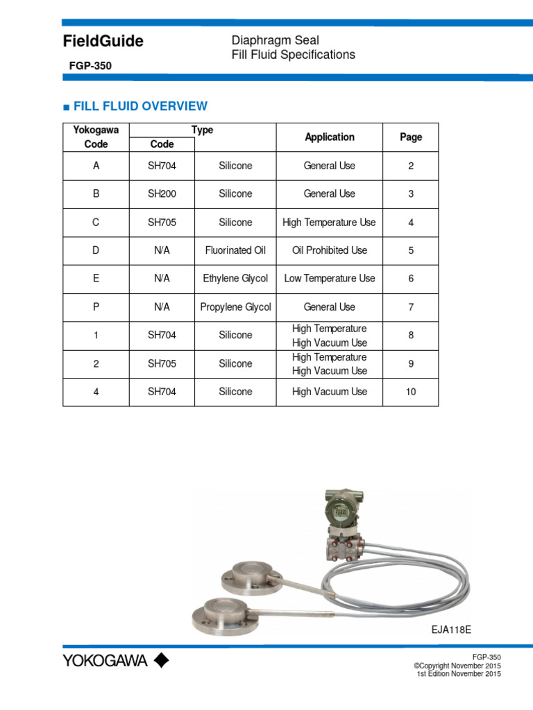 YOKOGAWA DIAPHRAGM SEAL FGP-350 - 1 - .Us | PDF | Silicone | Industrial ...