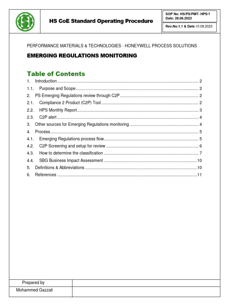 Emerging Regulations - V1.1 | PDF | Regulatory Compliance | Business