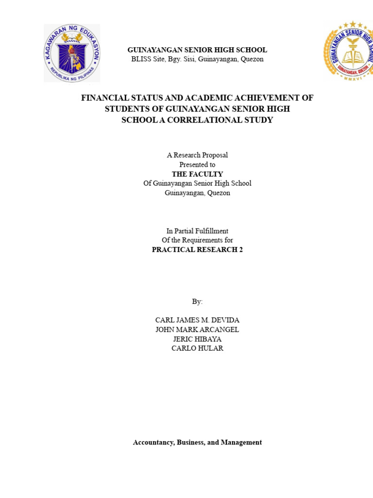 Financial Status and Academic Achievement | PDF | Socioeconomic Status | Poverty