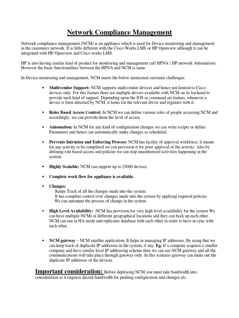 Network Compliance Management | Download Free PDF | Gateway ...