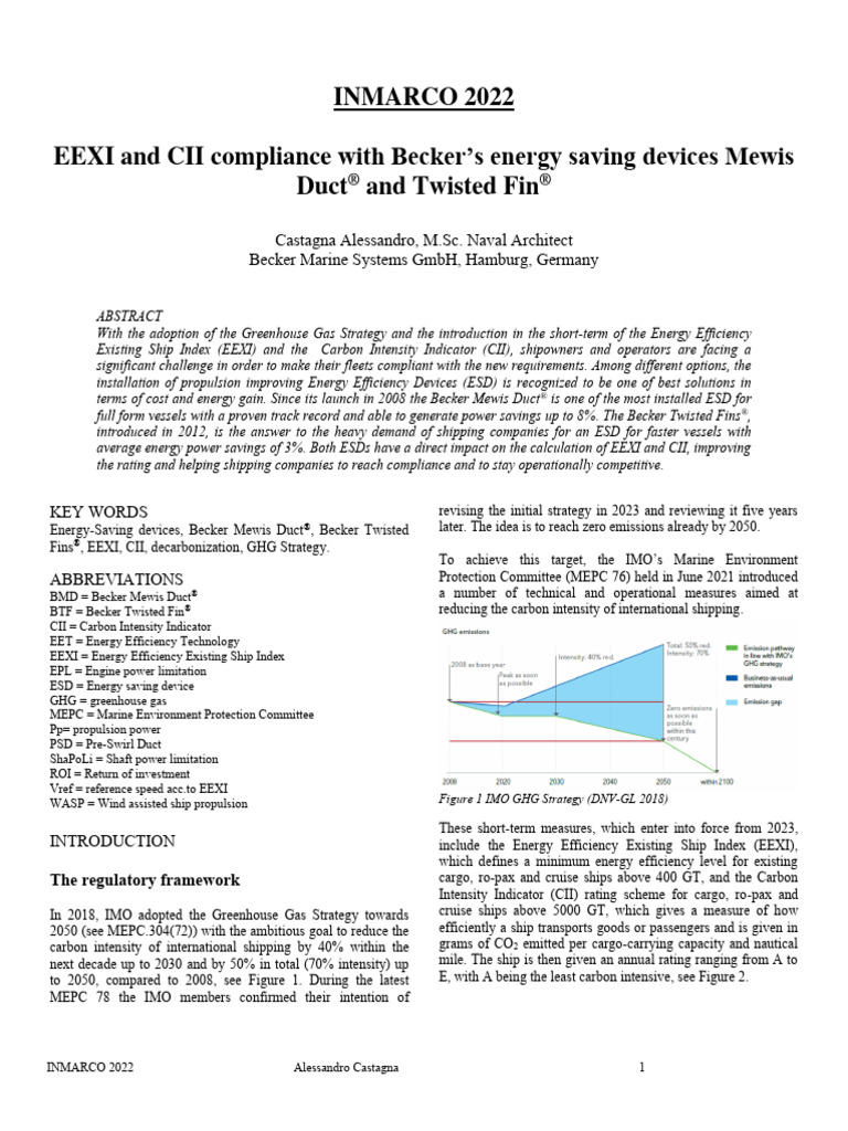 INMARCO22_Technical Paper_2022 Castagna_EEXI and CII compliance with ...