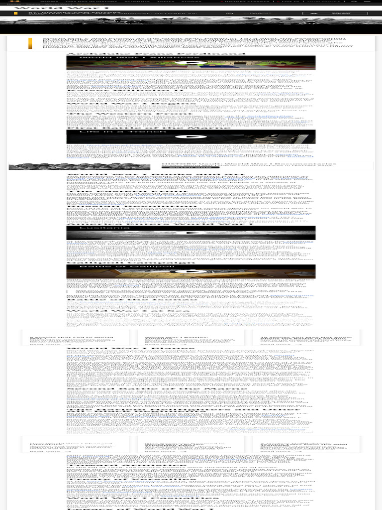 World War I Summary, Causes & Facts HISTORY | PDF | World War I ... World War I Summary, Causes & Facts HISTORY | PDF | World War I ...