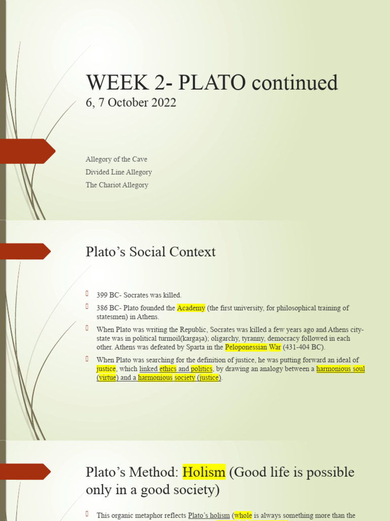 Phil 101 Week 2 Plato Cave Line Chariot Pdf Socrates Plato