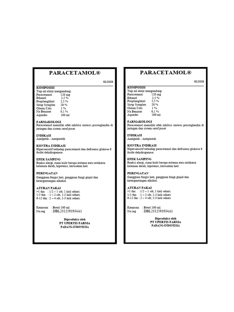 Etiket Dan Brosur Elixir | PDF