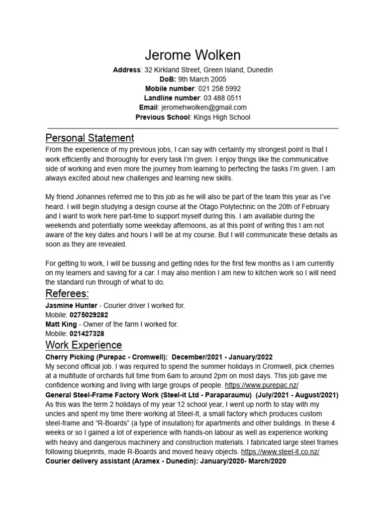 Jerome Wolken's CV and Work Experience | PDF | Business | Art