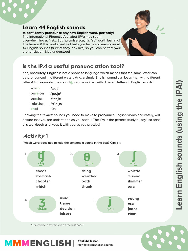 The Sounds of English IPA FILLABLE | PDF | English Language | Language ...