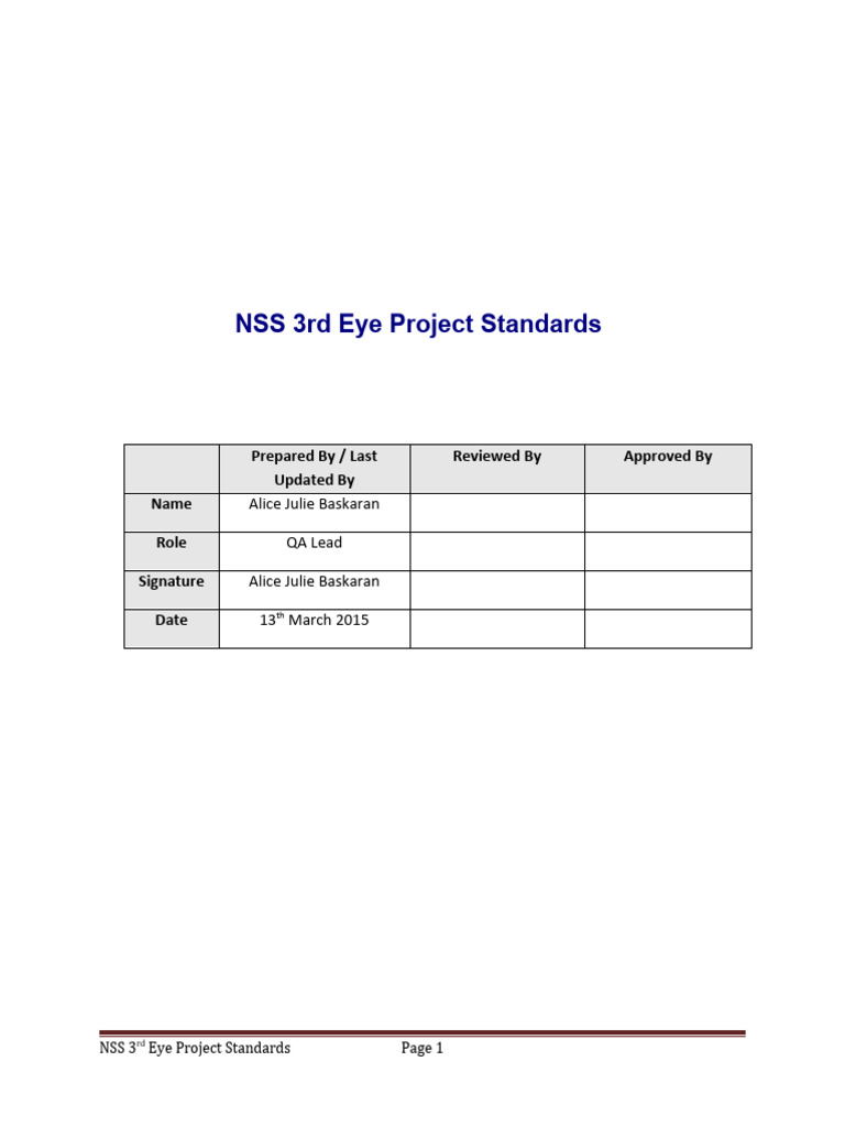 NSS 3rd Eye Project Standards - V1.1 | PDF | Windows Registry | Information Technology