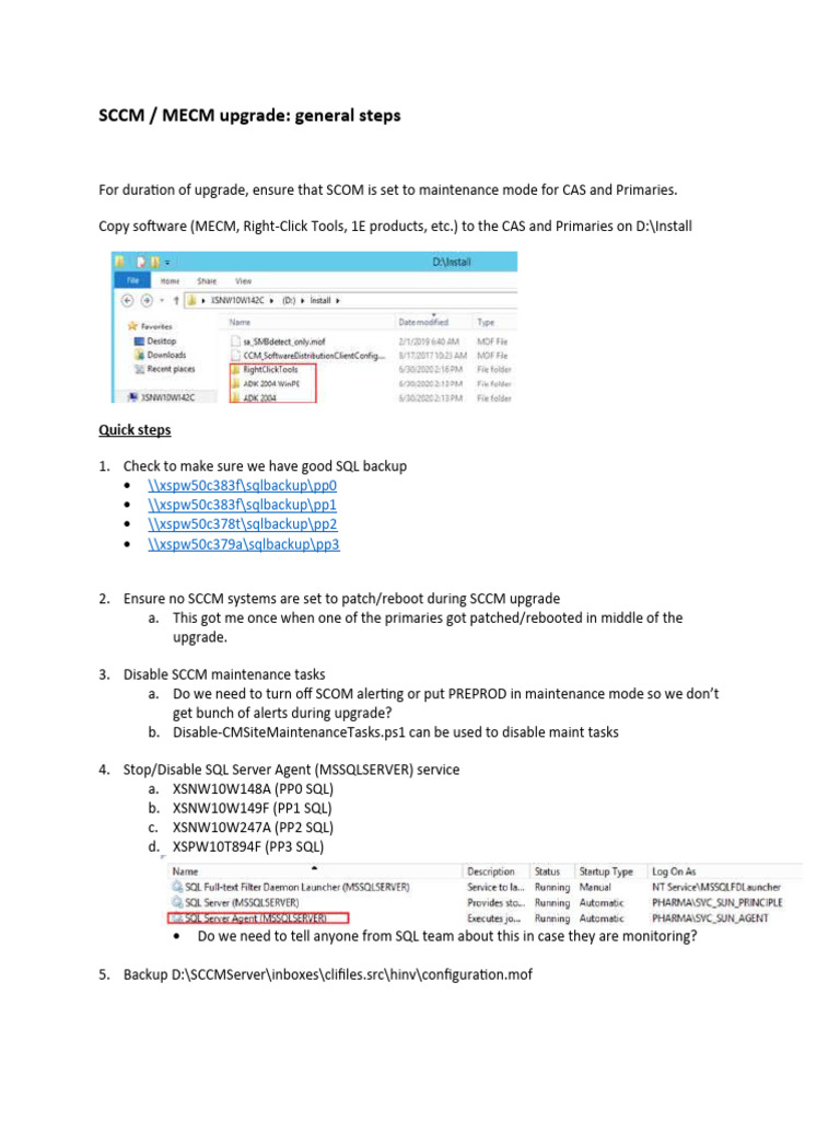 SCCM - MECM Upgrade - General Steps | Download Free PDF | Windows ...