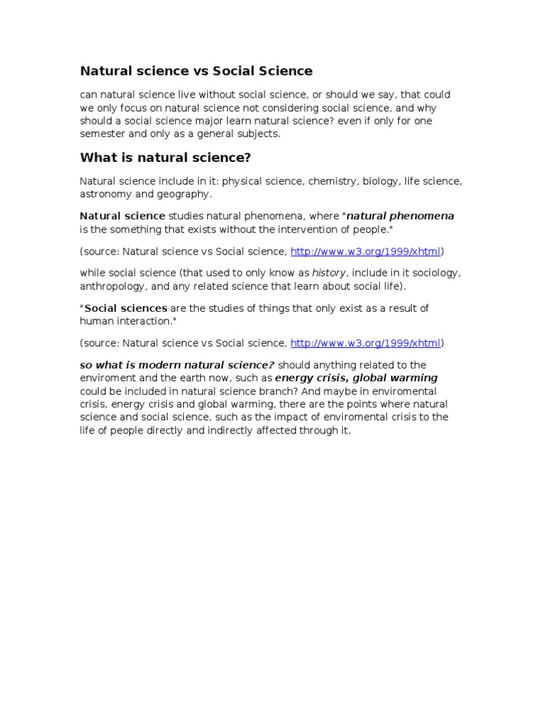 Natural Science Vs Social Science | PDF