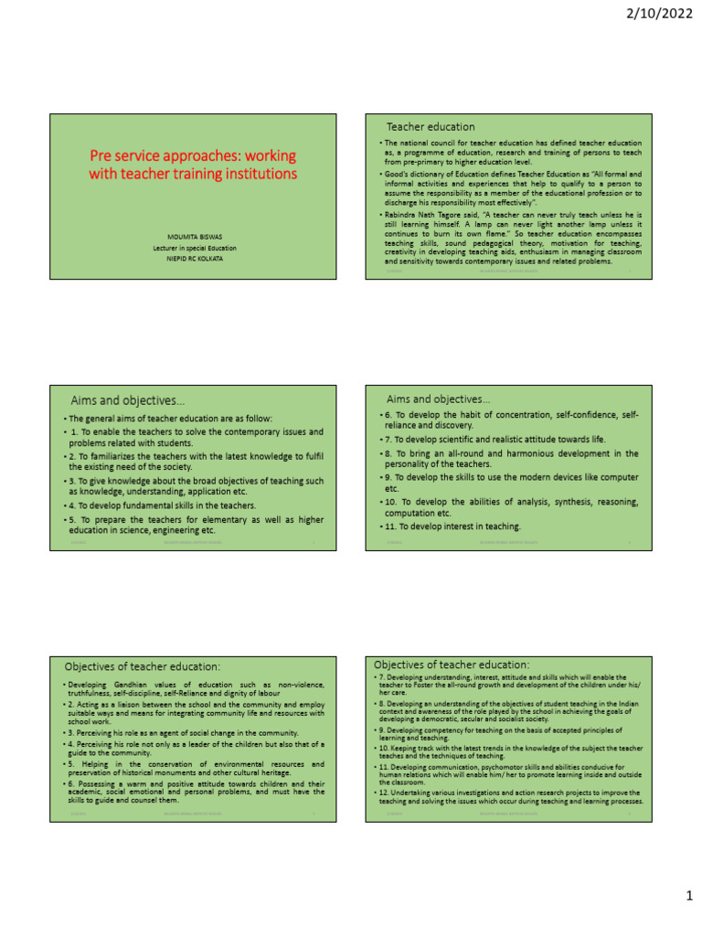 Pre Service Approach | PDF | Teacher Education | Teachers