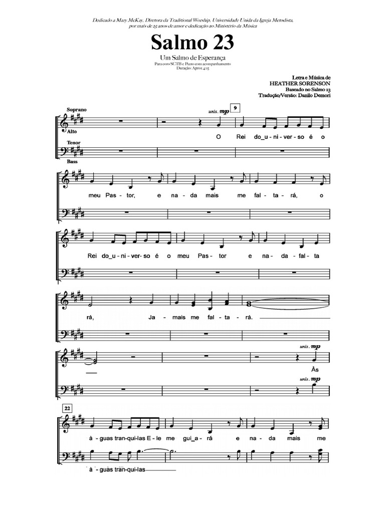 Salmo 23 - Partitura | PDF