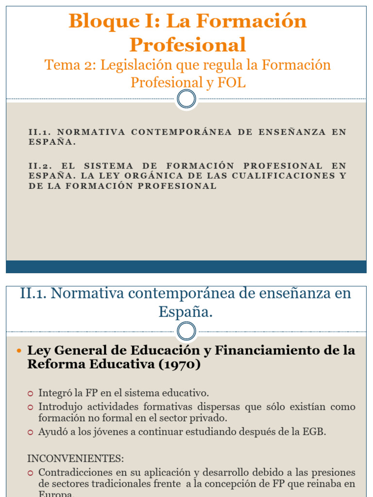 Tema 2 - Enseñanza - FOL | Descargar gratis PDF | Desarrollo profesional | Titulo academico
