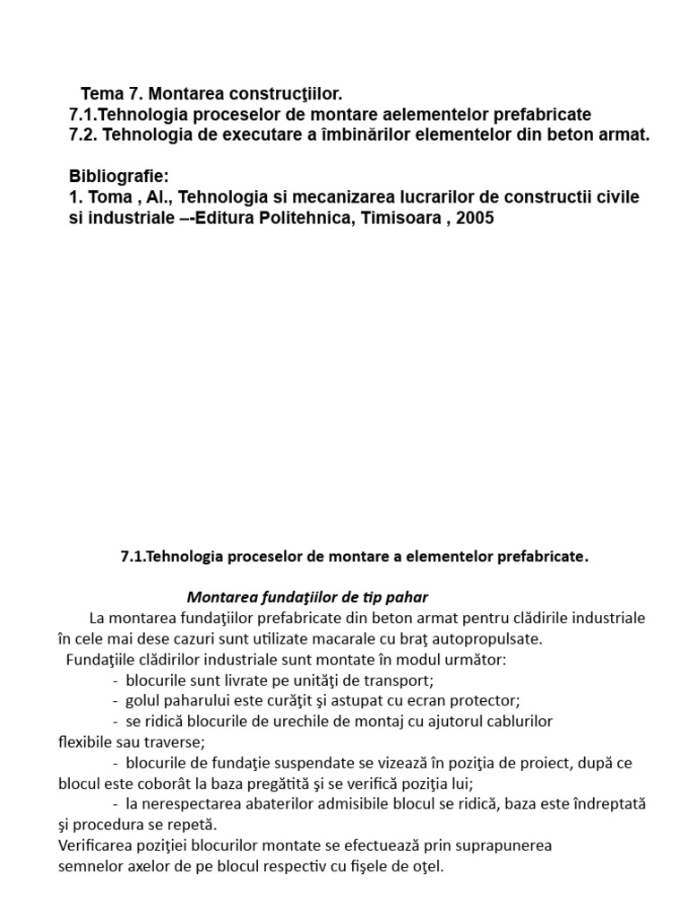 Tema 7. Montarea Construcţiilor | PDF