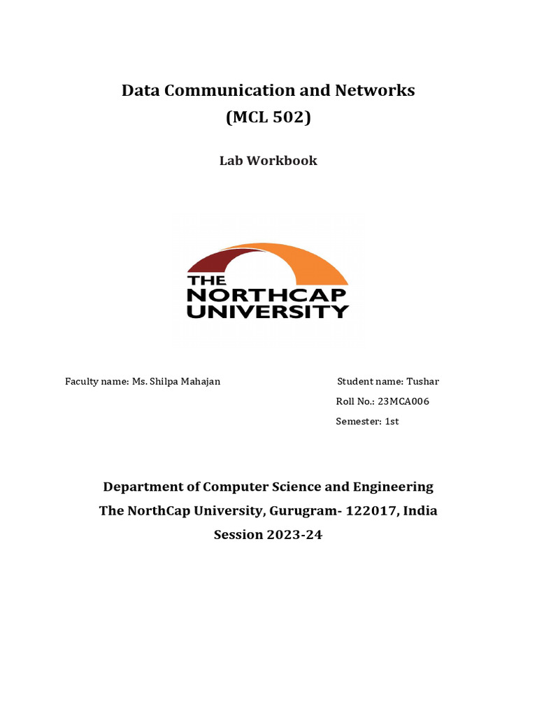 Tushar DCN File | PDF | Router (Computing) | Network Topology