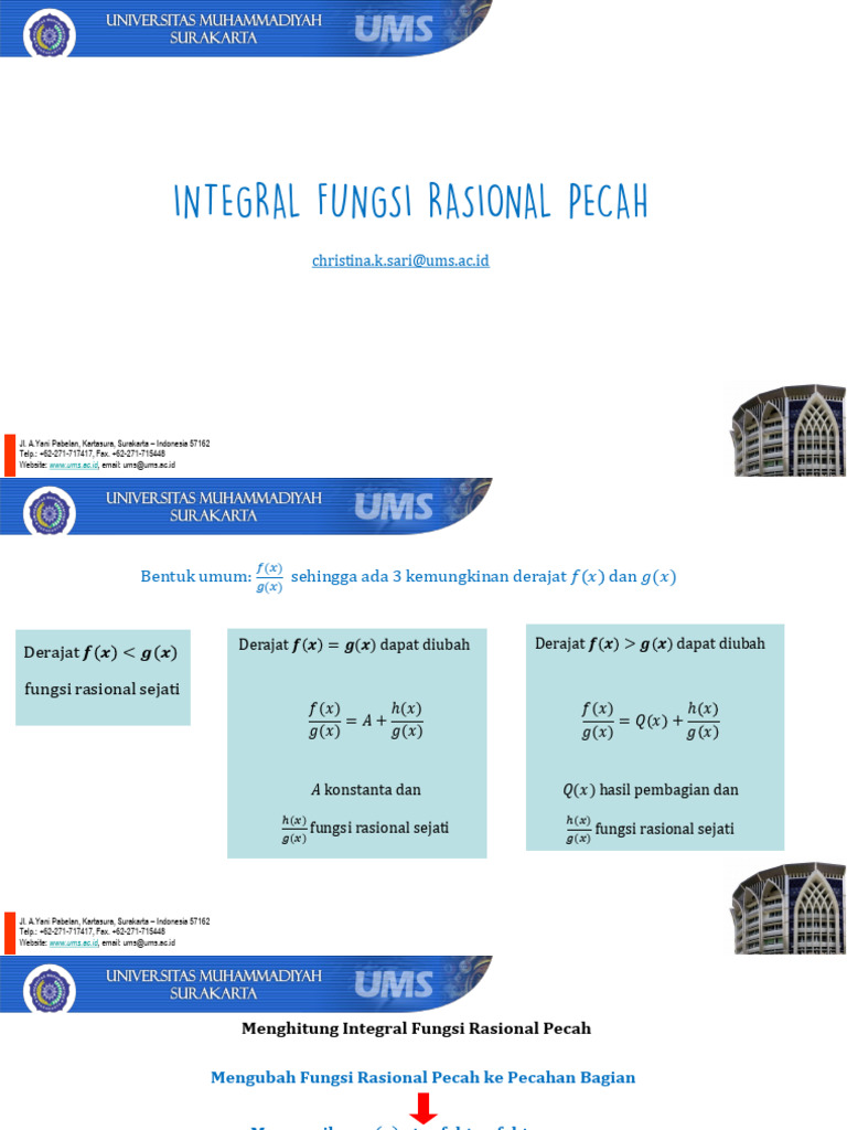 Kalkulus Integral - Integral Fungsi Rasional Pecah | PDF