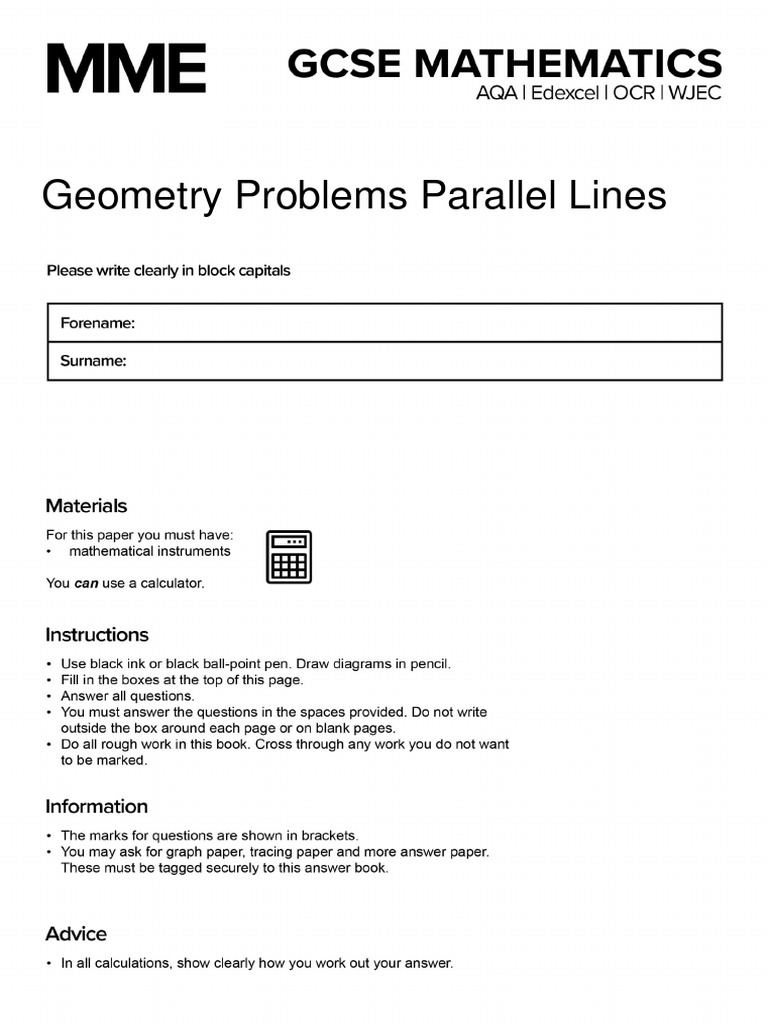 Parallel Lines Geometry Problems | PDF | Rectangle | Euclidean Plane ...