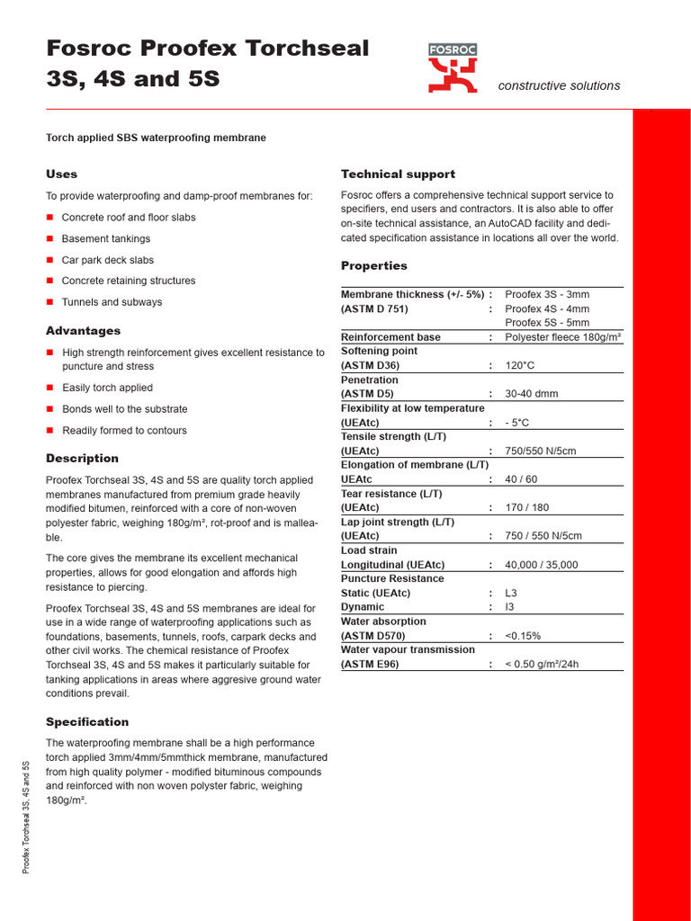 Proofex Torchseal 3S 4S and 5S UAE v2 | PDF | Concrete | Building ...