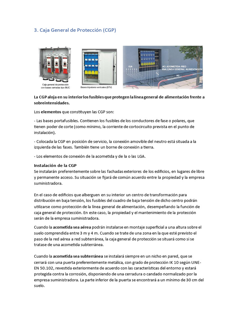 (CGP) Caja General de Protección | PDF | Corriente eléctrica | Fusible (Eléctrico)