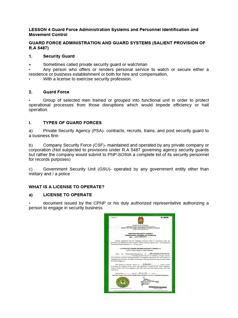 Lesson 2.4 | PDF | Security Guard | Identity Document