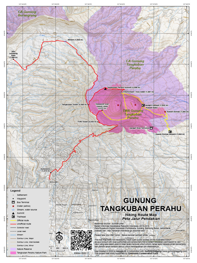 Peta Jalur Pendakian Gunung Tangkuban Perahu | PDF