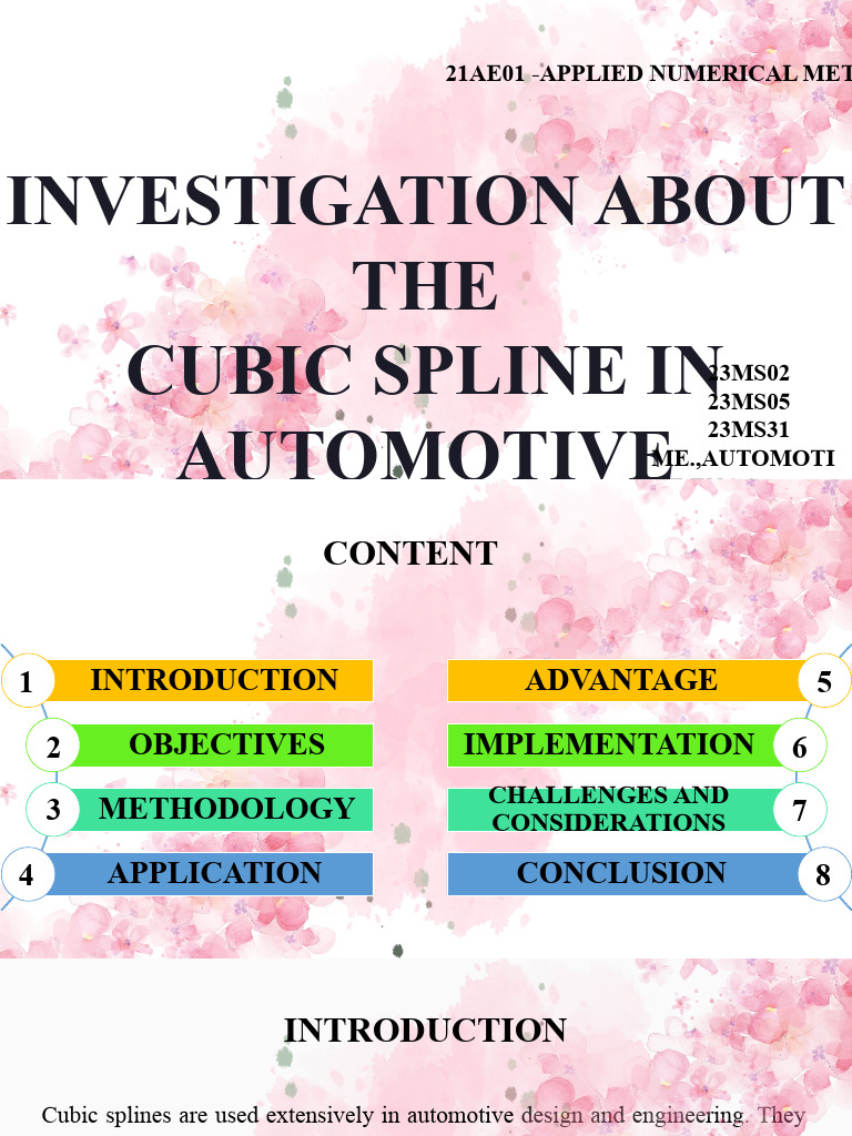 Cubic Splines in Automotive Design | PDF | Spline (Mathematics) | Interpolation
