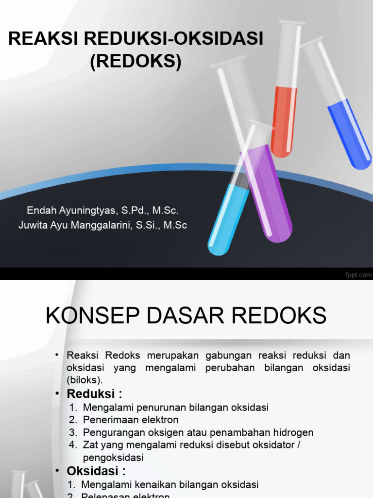 Reaksi Redoks | PDF | Metode & Bahan Ajar | Sains & Matematika
