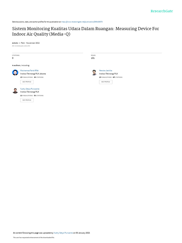 Sistem Monitoring Kualitas Udara Dalam Ruangan Mea | PDF | Computer ...