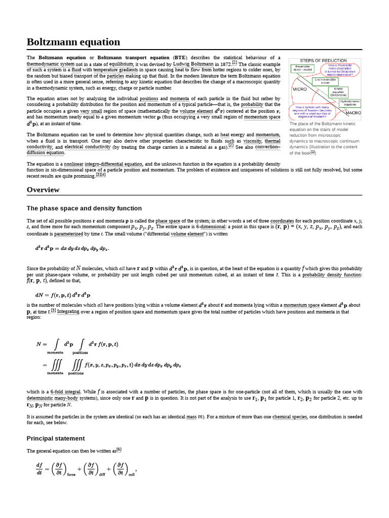 Boltzmann Equation | PDF | Momentum | Mechanical Engineering