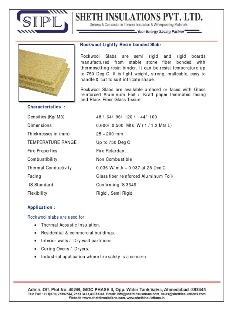 ROCKWOOL SLAB Compressed | PDF | Glasses | Fibers