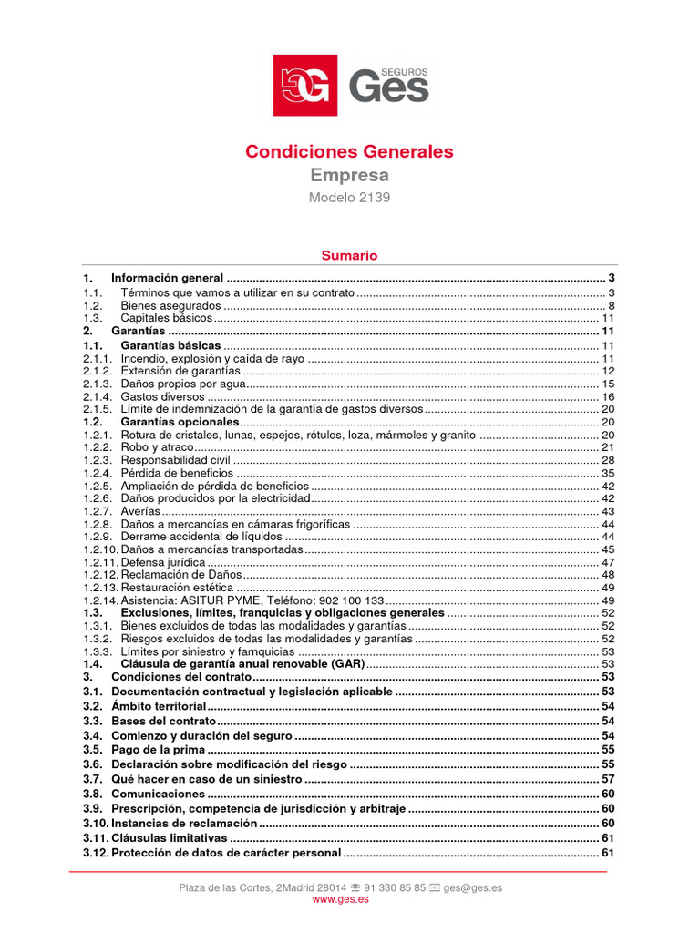 CCGG Ges Modelo 2139 | PDF | Póliza de seguros | Seguro