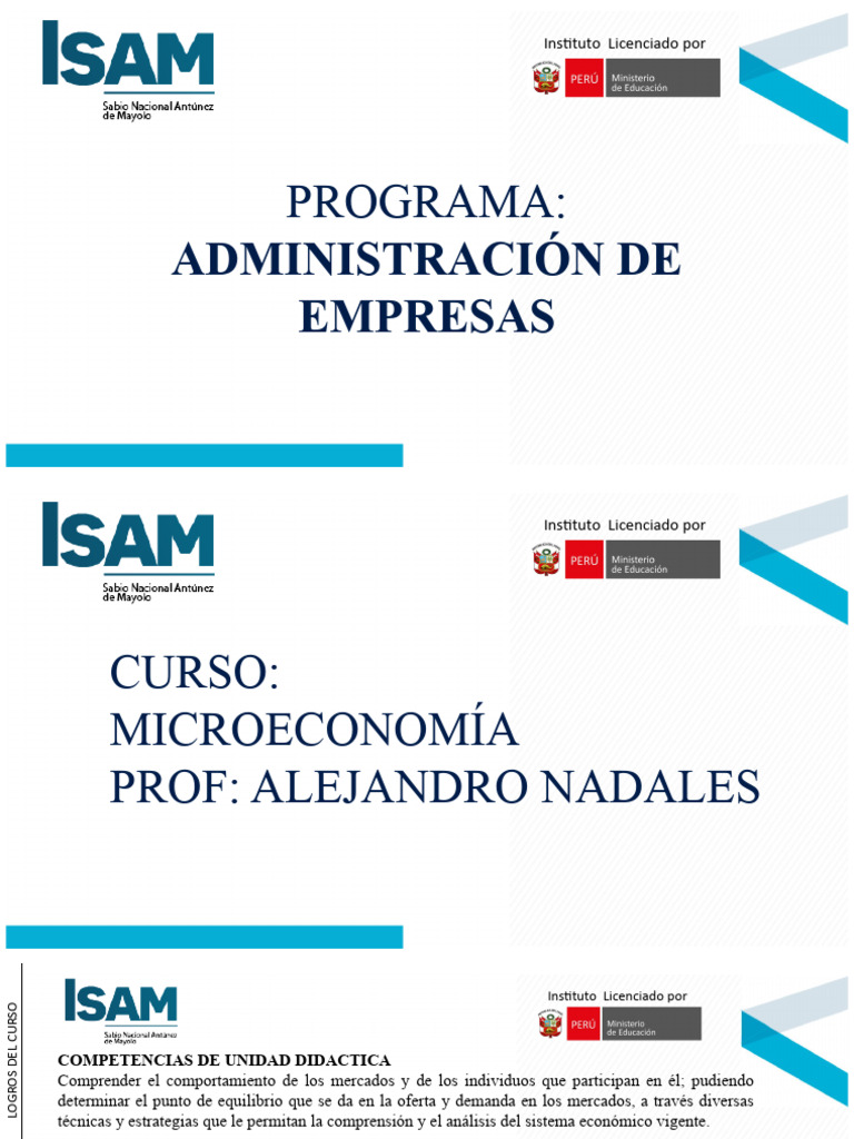 ISAM 2023 Sesion 1 Microeconomía | PDF | Microeconomía | Mercado (economía)