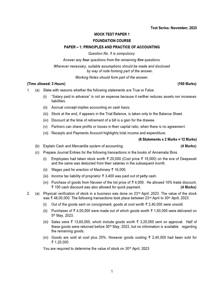 MTP 14 28 Questions 1700718781 | PDF | Expense | Bad Debt MTP 14 28 Questions 1700718781 | PDF | Expense | Bad Debt