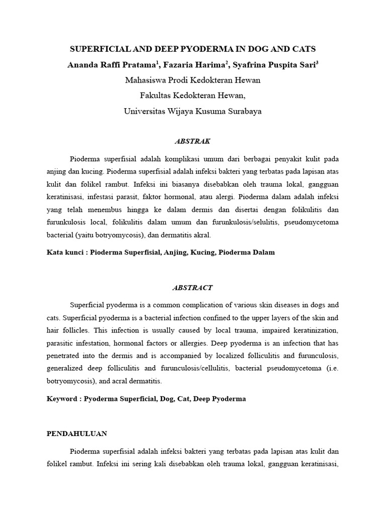 Pyoderma Anjing dan Kucing | PDF | Kesehatan Holistik
