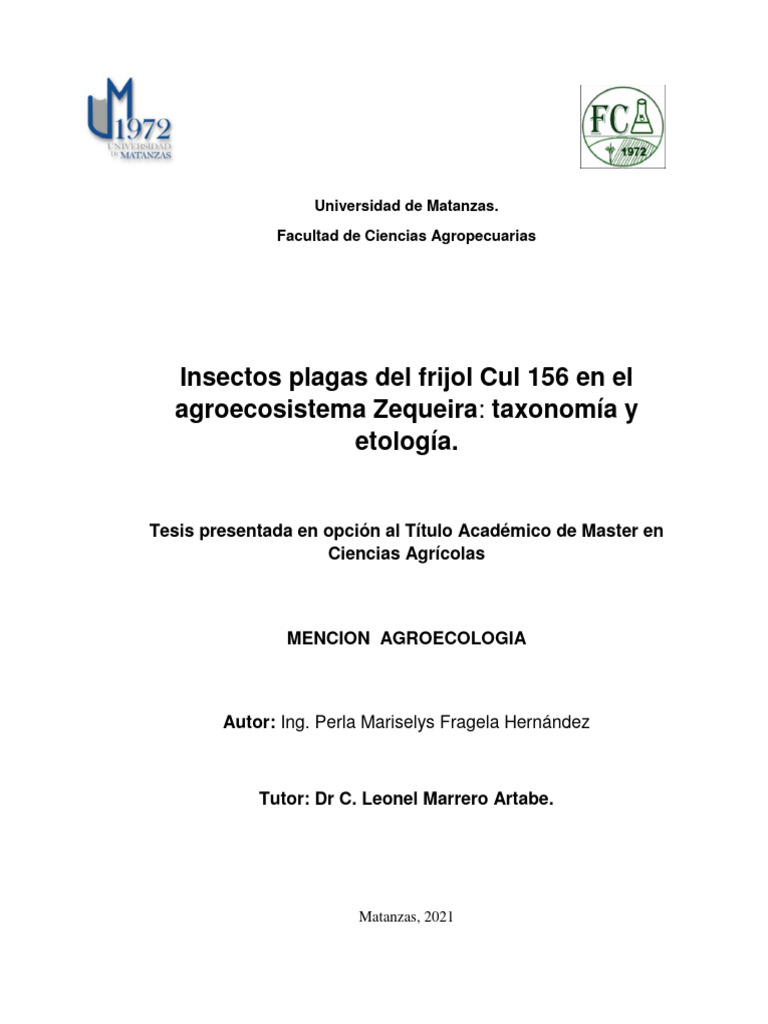 MSc21 Perla M | PDF | Agricultura | Frijol