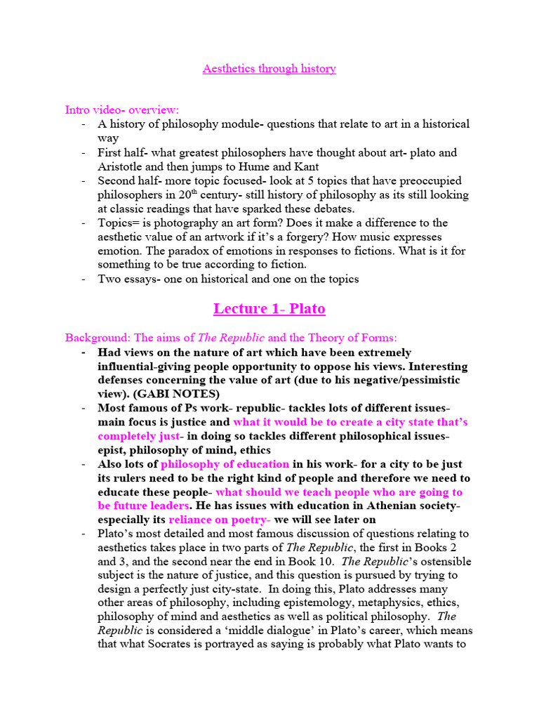 Aesthetics Through History Notes | PDF | Empiricism | Poetics (Aristotle)