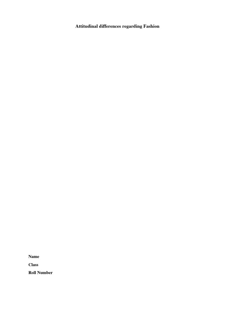 Research On Attitudinal Differences Regarding Fashion - 2023 | PDF ...