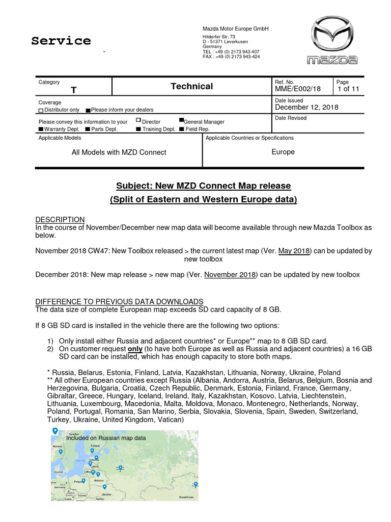 A New EUROPE MZD Connect Map Release (Split of Eastern and Western ...