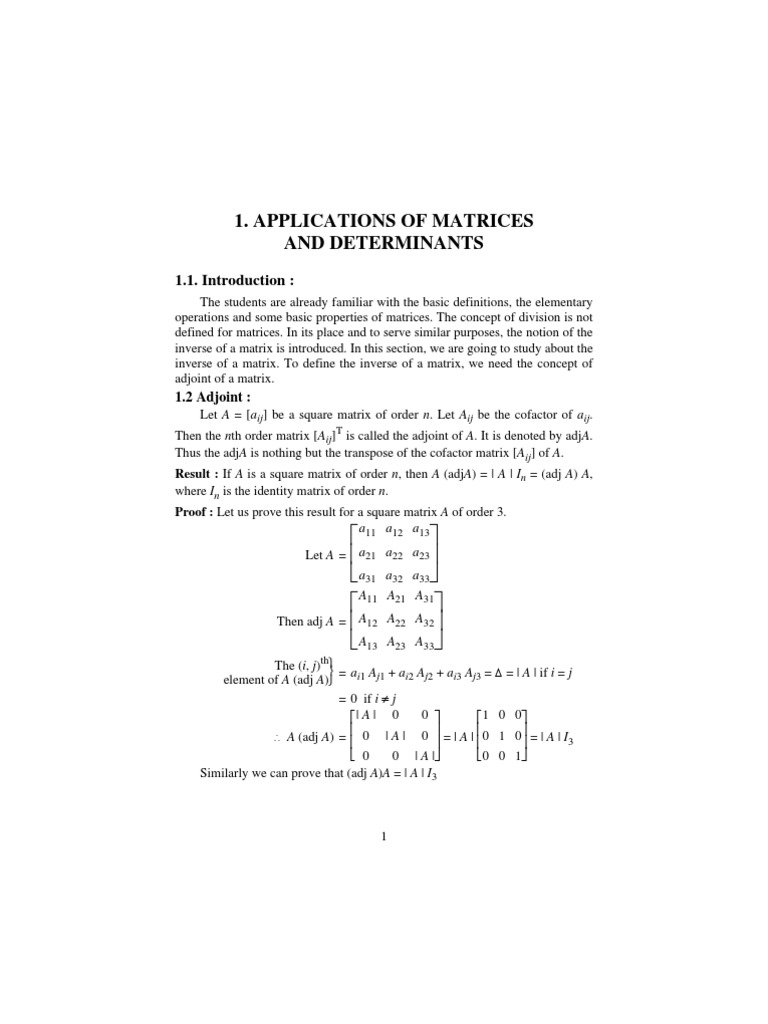 Applications of Matrices | PDF | System Of Linear Equations | Matrix ...