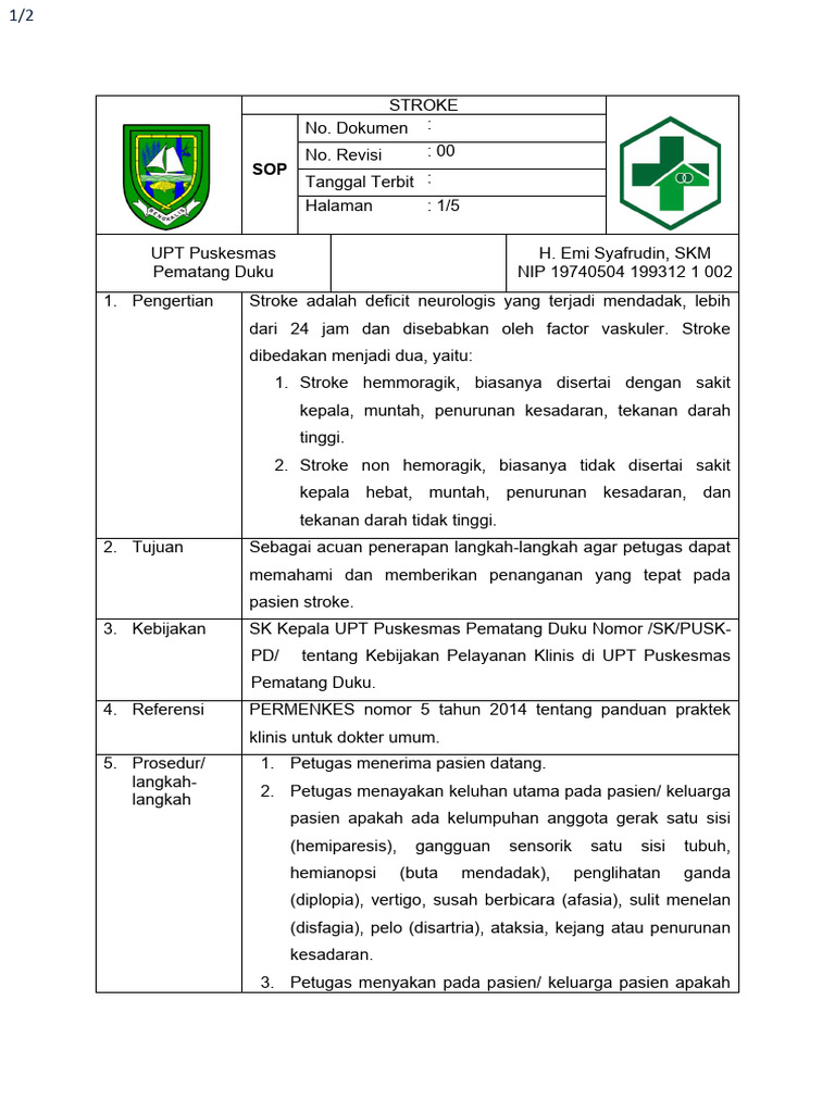 Sop Stroke | PDF