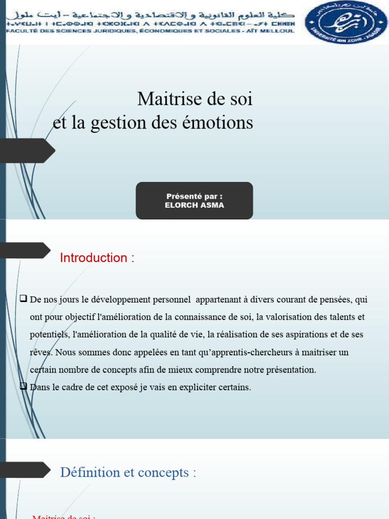 Maîtrise de soi et gestion des émotions | PDF | Émotions | Empathie