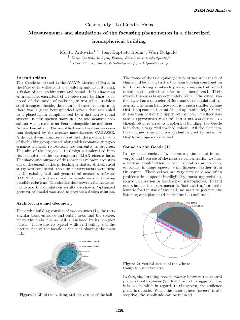 Case Study La Geode | PDF | Acoustics