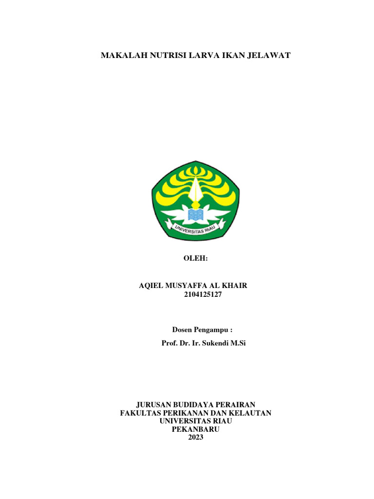 Aqiel Musyaffa Al Khair - Bdp-A - Nutrisi Larva Ikan | PDF