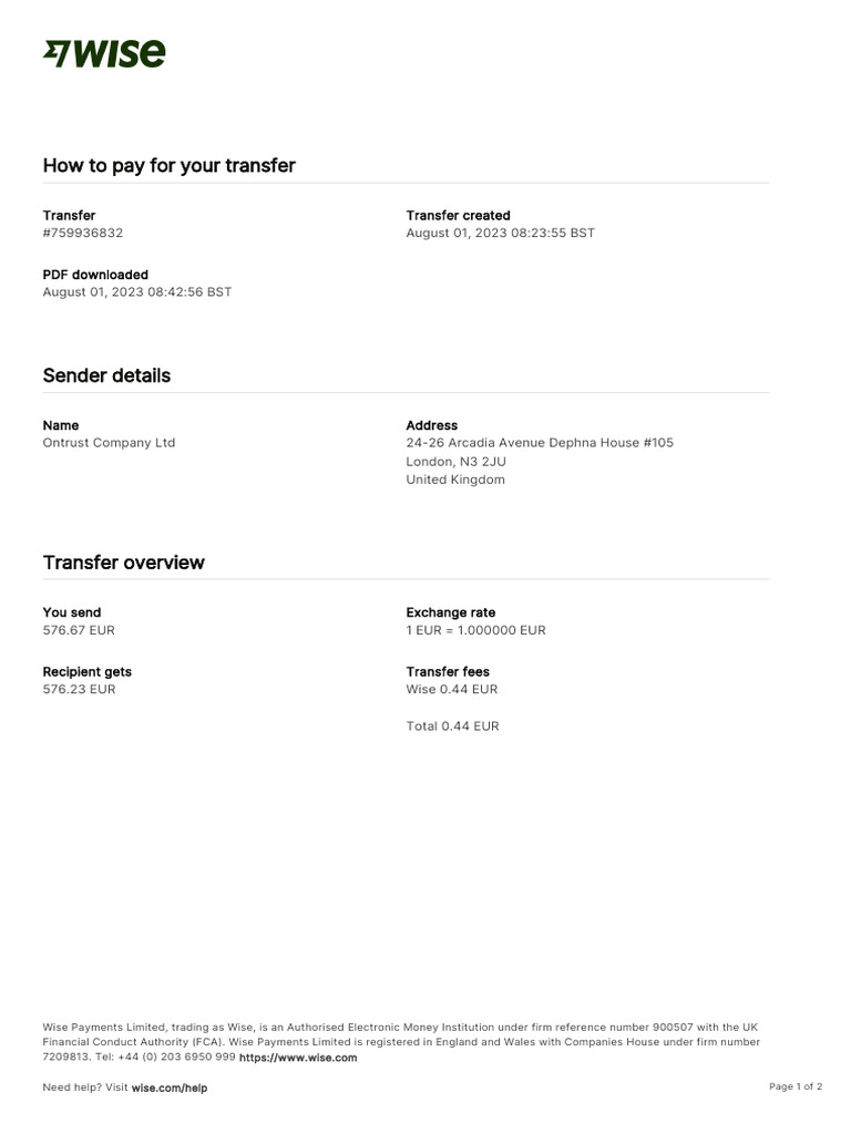 Wise Deposit Note 759936832 1461408686 en | PDF | Financial Services | Banking