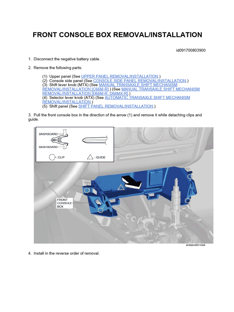 Front Console Box Removal | PDF | Technology & Engineering